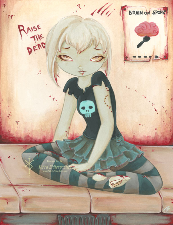 Raise The Dead - Zombie Goth Girl 5"x7" Print on Luulla