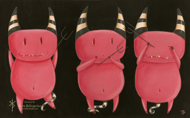 Three Wise Devils- 5x7 Print on Luulla